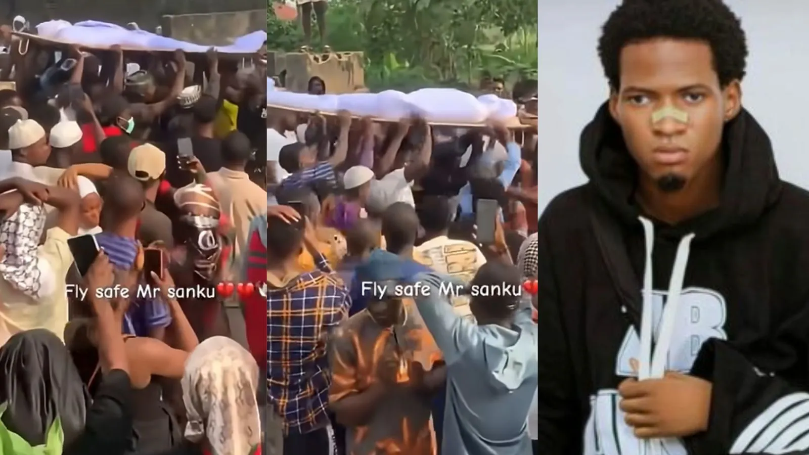 Heartbreaking clip shows the moment comedian Sanku was laid to rest in ...