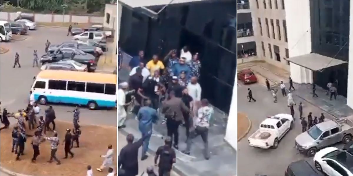 JUST IN: Tension as APC, PDP thugs clash at Edo election tribunal (Video) | Intel Region